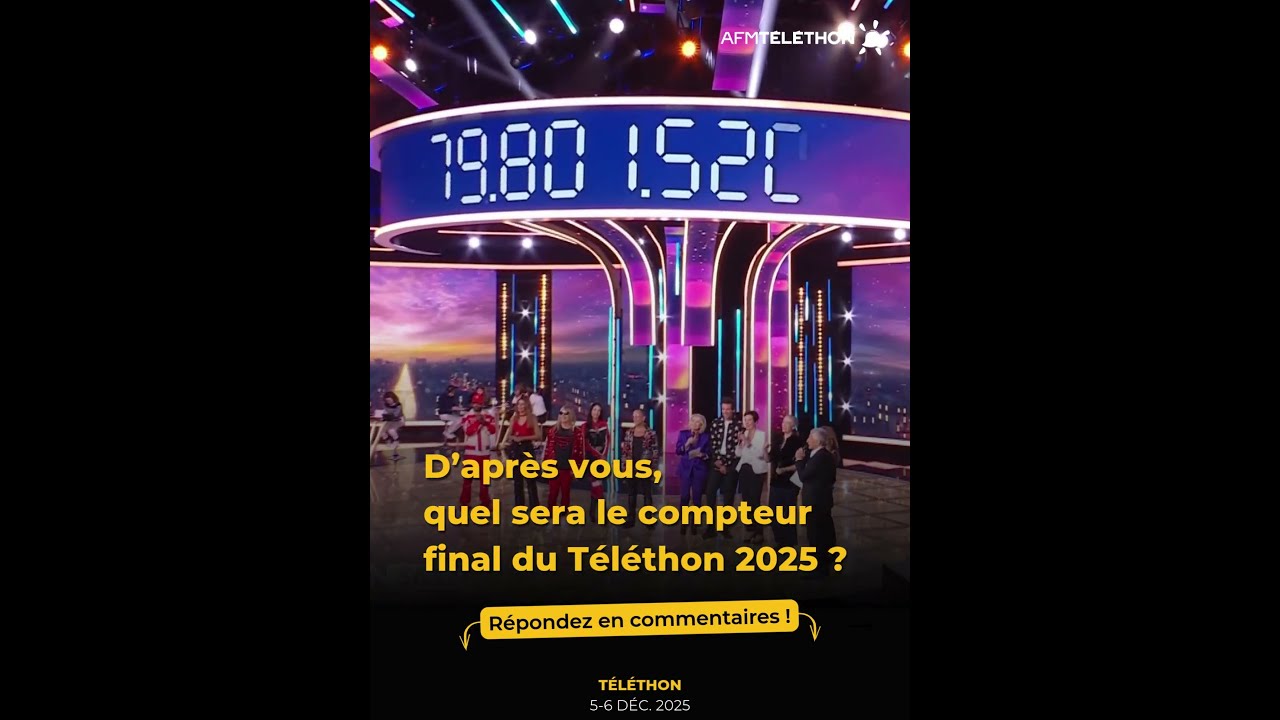 Téléthon 2025 : le compteur final affiche 83,5 millions d’euros en ...